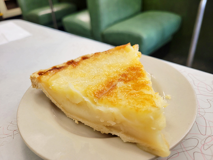 Sugar cream pie that would make your grandmother both proud and jealous. That caramelized top gives way to a silky custard that's worth every single calorie.