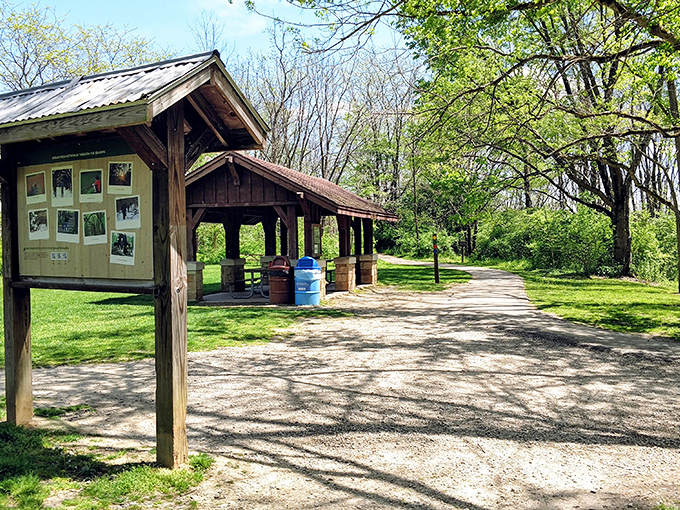 Peaceful park pavilions provide ideal spots for picnics featuring fresh-baked bread and homemade preserves from town.