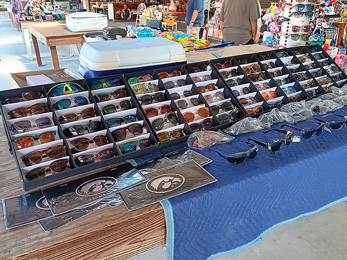 Sunglasses as far as the eye can see—which is ironic, when you think about it. Finding your perfect pair is like dating: you'll know when it's right.