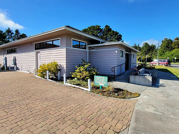 Where bookworms and nature lovers unite. This modern library with its native plant garden proves even paradise needs good reading material.