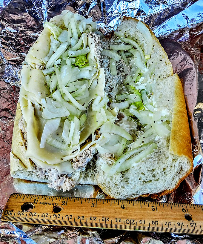 The tuna hoagie at Mama's comes with a ruler, not because size matters, but because some achievements deserve to be measured.