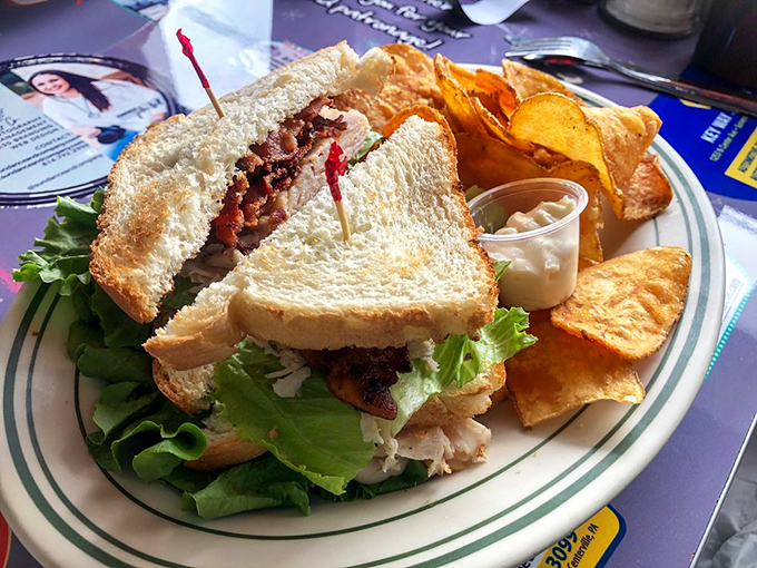 The club sandwich: three stories of deliciousness held together by those little toothpicks that somehow make everything taste better.