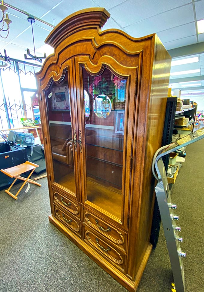 This ornate cabinet has more character than most reality TV stars and costs significantly less.
