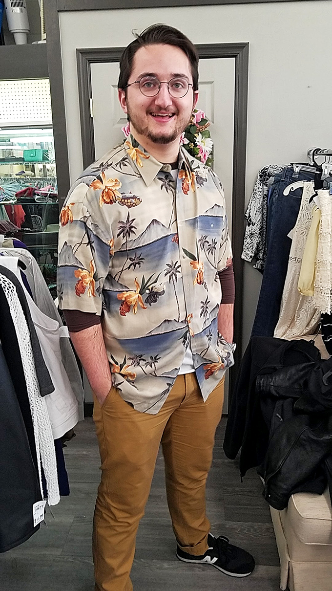 The true joy of thrifting? Finding that perfect Hawaiian shirt that makes you feel like you're on vacation even in suburban Pennsylvania.