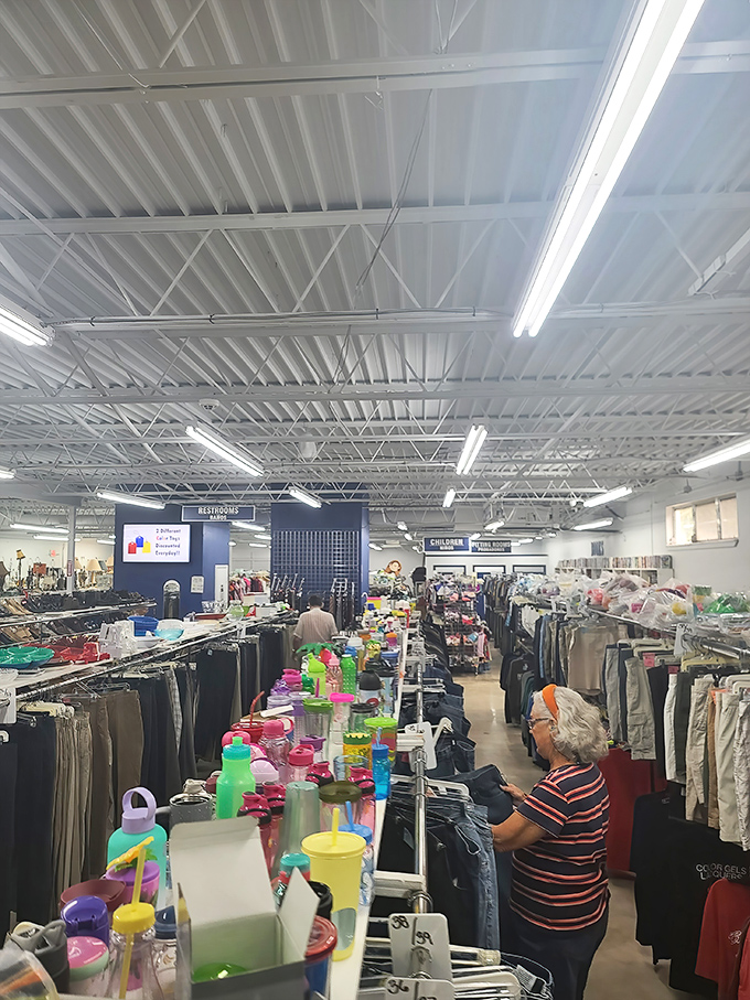 A seasoned treasure hunter navigates the aisles with the focus of someone who knows exactly where the good stuff hides.