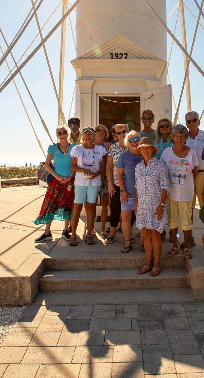 The lighthouse welcomes visitors from near and far, a gathering spot where stories and sunshine create perfect Florida memories.