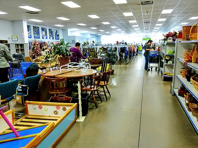 The furniture section: where solid wood pieces with "character" await their second act. That dining set has probably hosted more interesting conversations than most talk shows.
