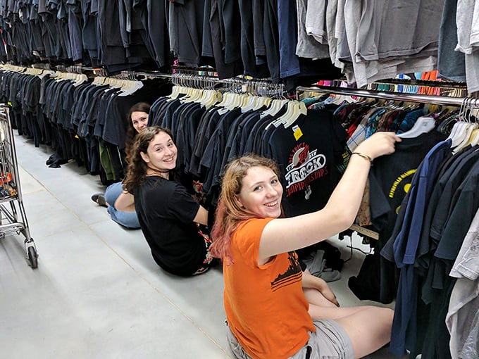 The true thrift store experts know the secret&mdash;get down to floor level where the hidden gems often lurk between the hangers.