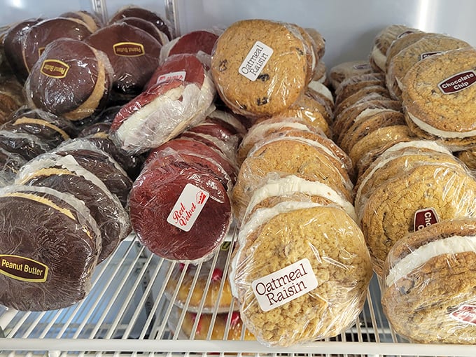 These whoopie pies aren't just cookies&mdash;they're edible hockey pucks of happiness, lined up like soldiers in a delicious army.