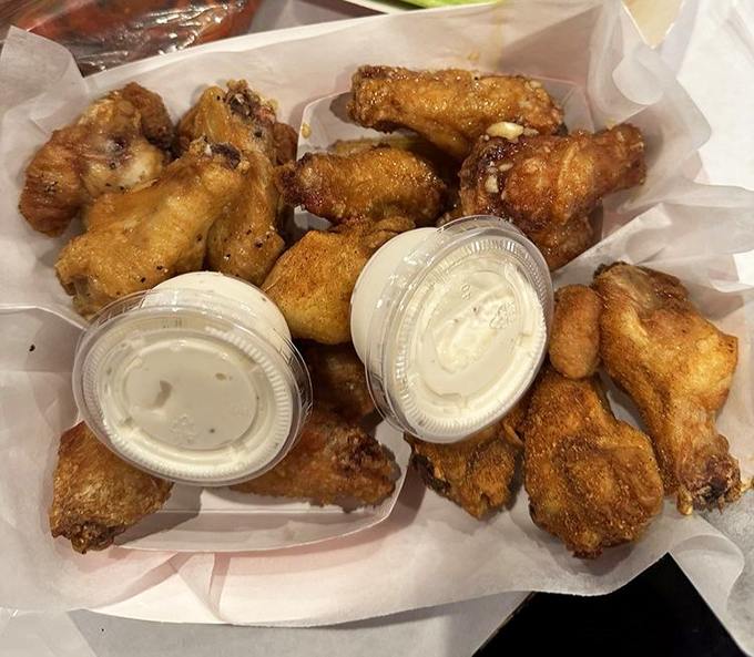 These wings aren't playing second fiddle to seafood &ndash; they're starring in their own delicious production. Crispy, saucy perfection for the shellfish-averse.