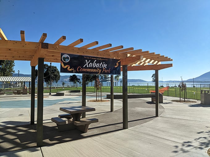 Xabatin Community Park's lakeside pergola practically begs you to bring a book and picnic, then "accidentally" spend the entire day.