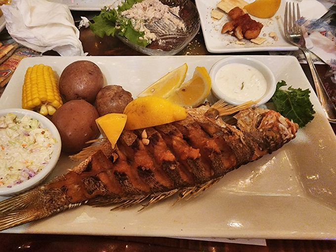 This Yellowtail Snapper comes dressed for success with all the fixings. The fish equivalent of showing up to dinner in a tuxedo.