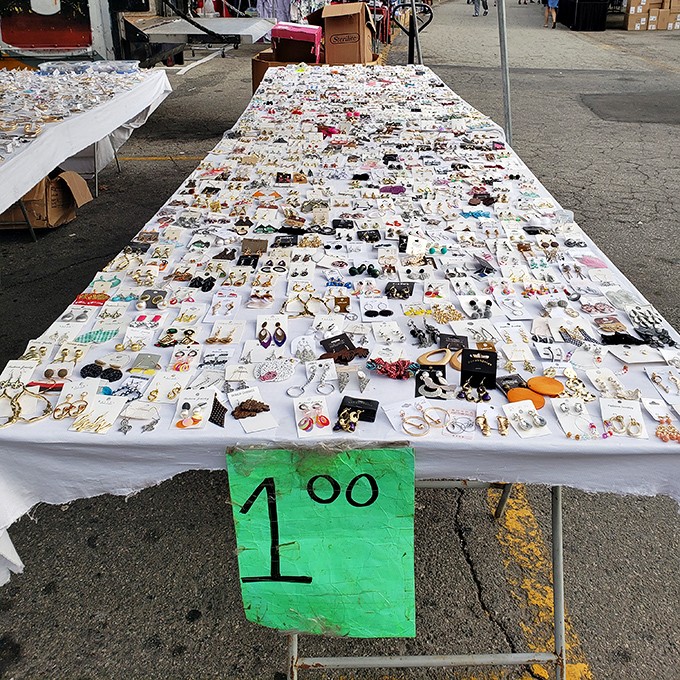 A dollar for earrings? This jewelry spread makes accessorizing an affordable art form. Fashion math has never been so satisfying.