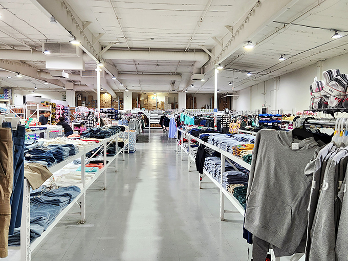 Fashion finds without fashion district prices. This clothing section offers practical styles that won't be obsolete before you get home.