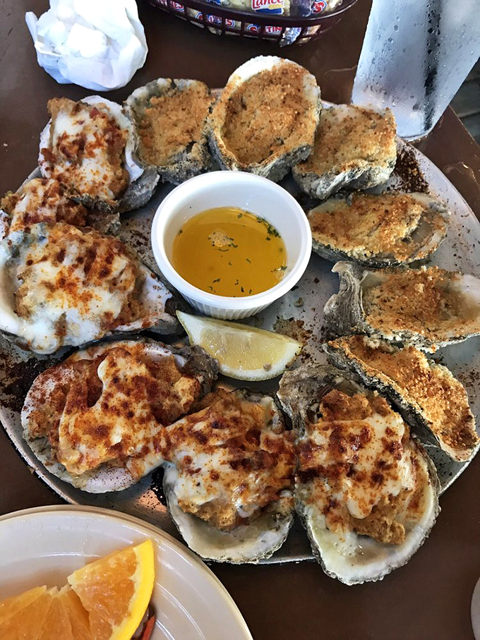 Half cheesy decadence, half breadcrumb perfection. These baked oysters might just be worth crossing state lines for.