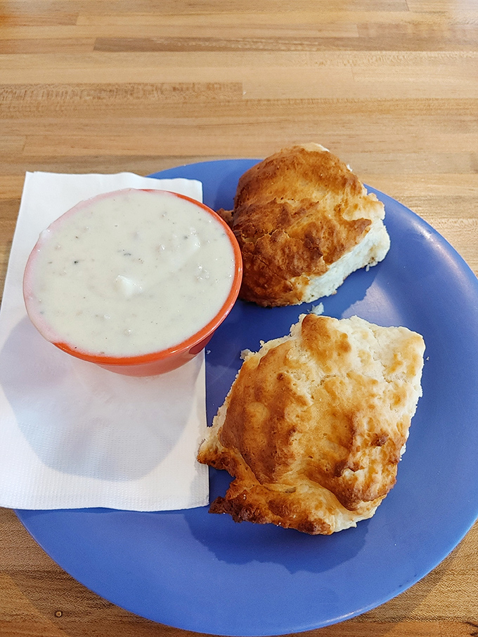 These aren't just biscuits and gravy&mdash;they're a religious experience with pepper. The kind that makes you want to call your mother and apologize for ever doubting her cooking.