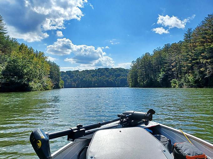 From the captain's chair, Dow Lake reveals itself as a liquid highway through Ohio's version of wilderness therapy.
