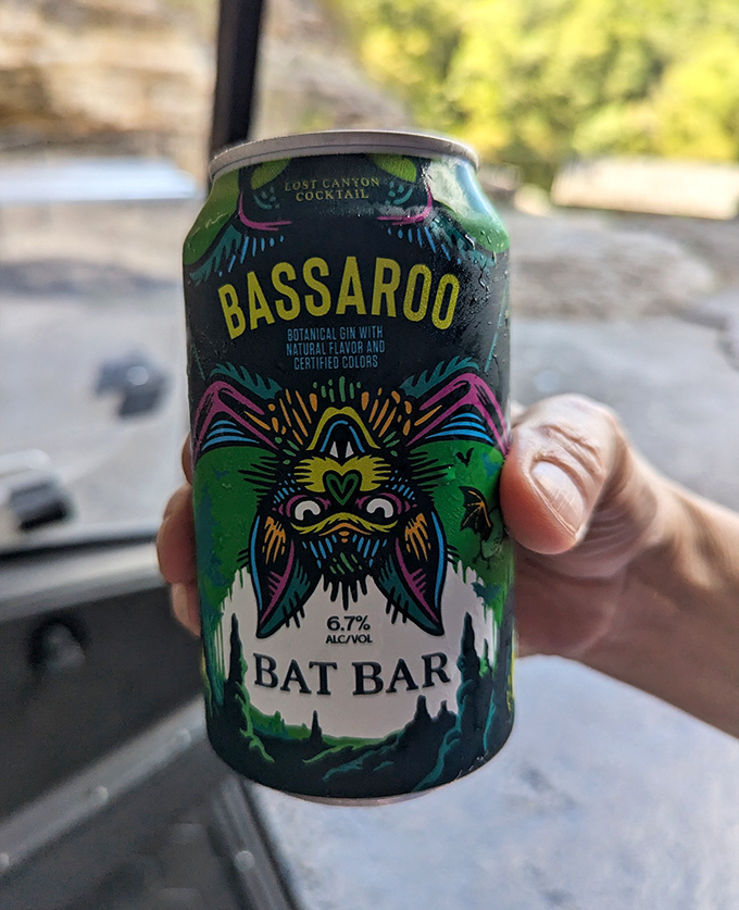 Bassaroo botanical gin brings colorful cave-inspired artwork to your drinking experience in this unique setting.