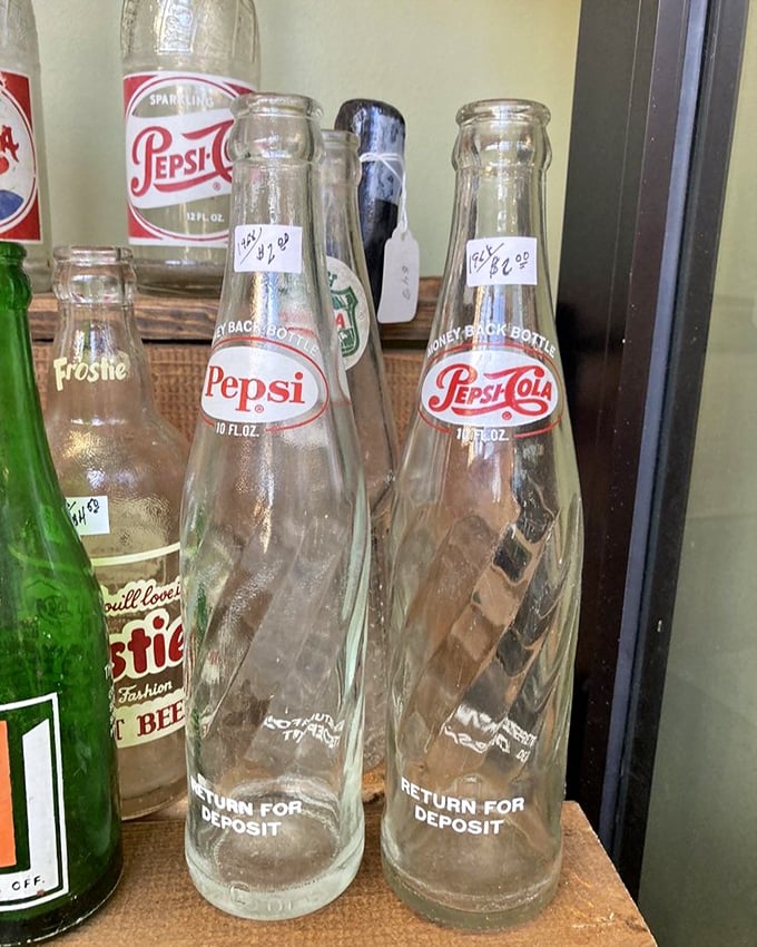 "Return for deposit" bottles that once traveled from hand to hand, now nostalgic artifacts of simpler times and corner store visits.