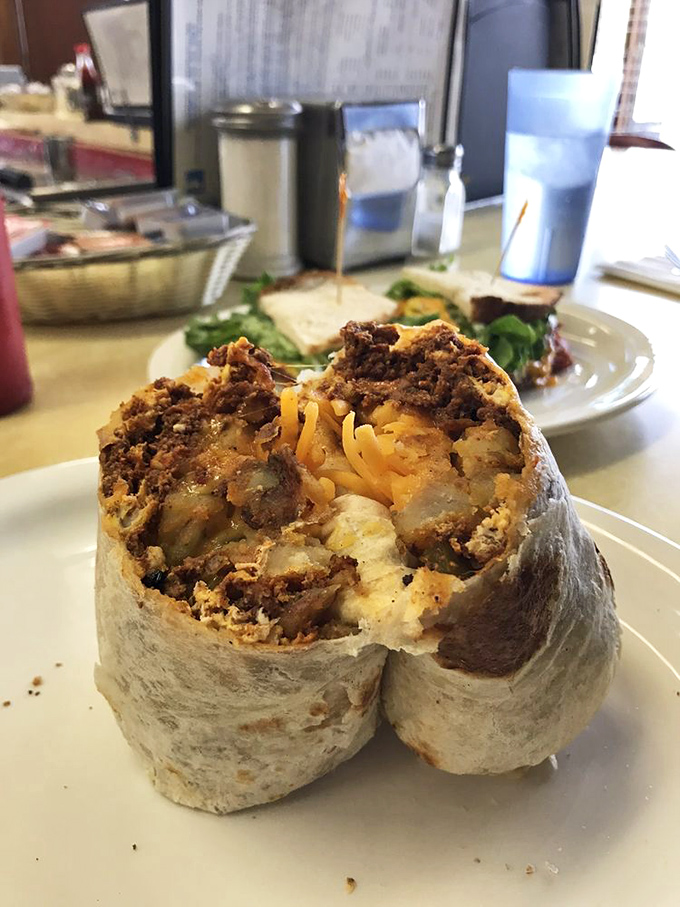 This breakfast burrito isn't just a meal, it's an engineering marvel&mdash;eggs, potatoes, and meat wrapped in a tortilla fortress of flavor.
