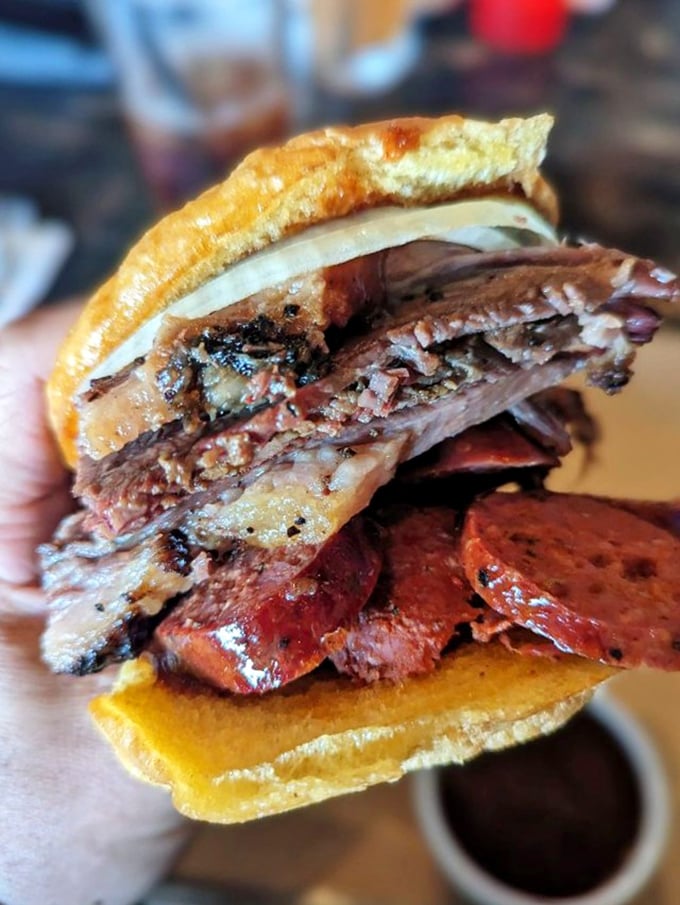 When a sandwich requires architectural engineering to stay together, you know you're in trouble &ndash; good trouble.