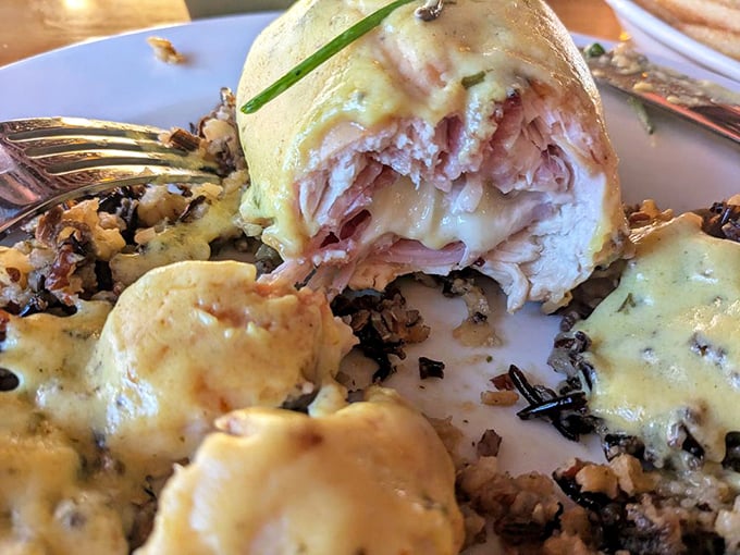 Chicken Cordon Bleu that would make a French chef nod in approval. The cheese pull alone deserves its own Wisconsin postcard.