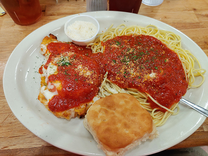 Chicken parmesan that doesn't know it's in Florida, not Little Italy&mdash;a saucy, cheesy masterpiece with pasta that's cooked just right. 