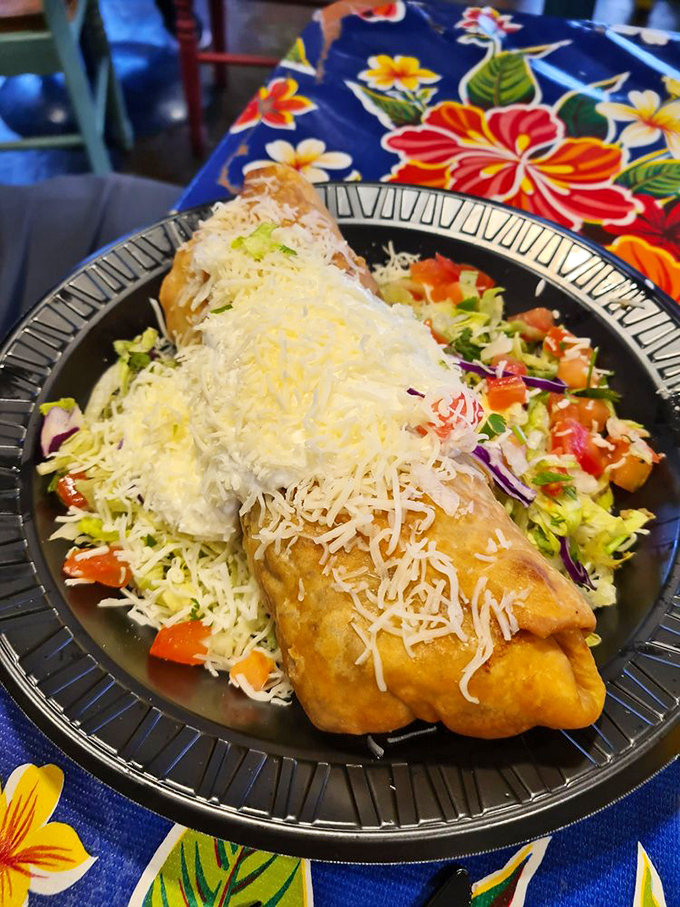 Golden chimichanga perfection that would make your abuela proud of every crispy, cheesy bite inside.