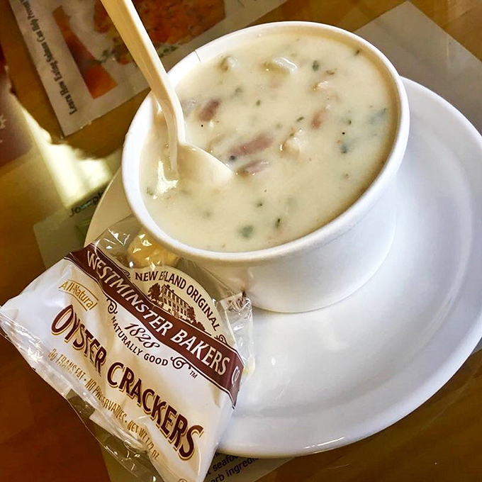 A proper New England-style chowder that's thick enough to stand your spoon in &ndash; comfort in a bowl that makes rainy Oregon days something to look forward to.