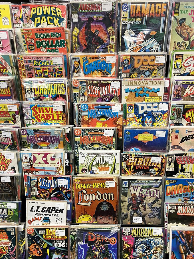 Comic book nirvana where forgotten superheroes stand guard over your childhood memories, price tags notwithstanding.
