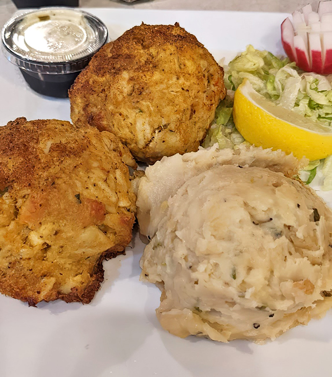 These crab cakes contain actual crab&mdash;revolutionary concept!&mdash;with just enough binding to keep the seafood party together.