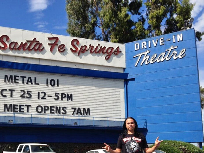 The drive-in marquee stands as a nostalgic reminder of the property's previous life. Movies out, bargains in!