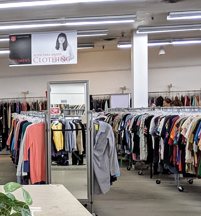 The women's clothing section is meticulously organized—Marie Kondo would approve—making treasure hunting less archaeological dig, more joyful discovery.