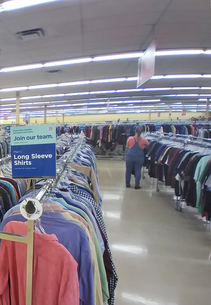 Serious thrifters know the art of the hunt requires patience. Follow the signs, scan the racks, and prepare for that "eureka" moment.