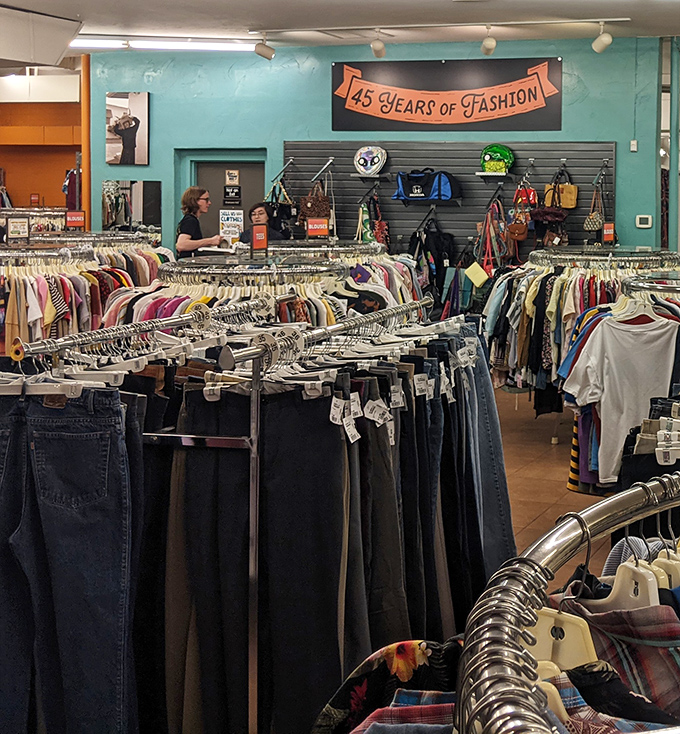 The "45 Years of Fashion" sign tells you this isn't some fly-by-night operation &ndash; Buffalo Exchange is the wise elder of sustainable style in Arizona.