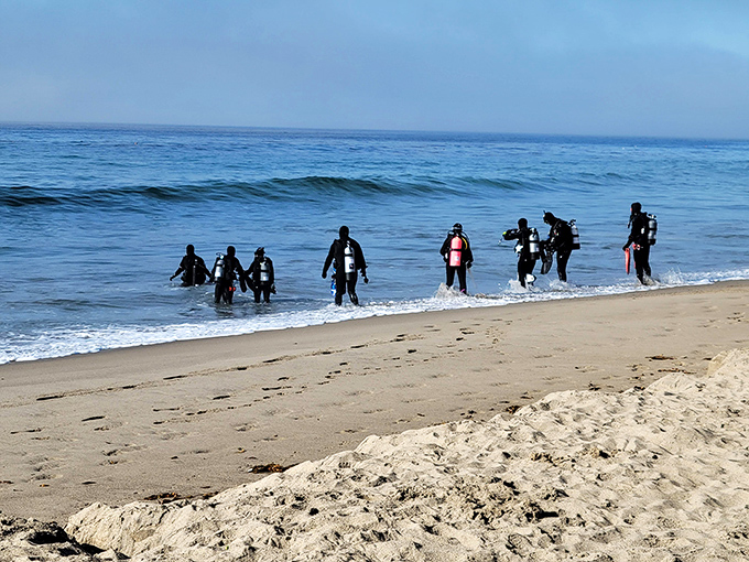 The brave souls of the deep! These divers prepare to explore underwater worlds that Jacques Cousteau would have added to his bucket list.