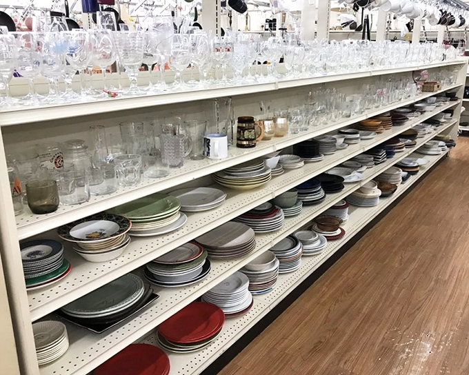 Mismatched china that somehow makes perfect sense together. Grandma would approve of these dinner plates that have seen countless family gatherings.