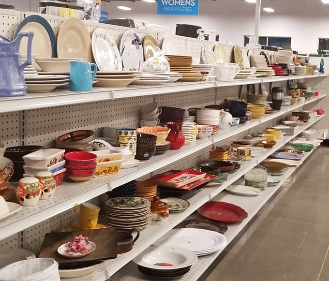 The dishware aisle&mdash;a ceramic time capsule where your grandmother's pattern sits next to tomorrow's hipster caf&eacute; aesthetic. Mix, match, reminisce.