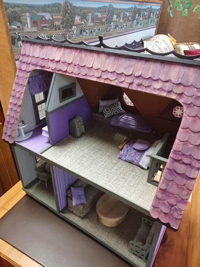 This miniature purple dream house proves that sometimes the most enchanting finds come in the smallest packages.