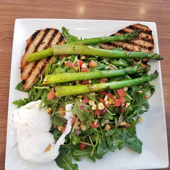 Some plates are so beautiful you almost don't want to eat them. Almost. Those grilled asparagus spears are practically begging to be devoured.