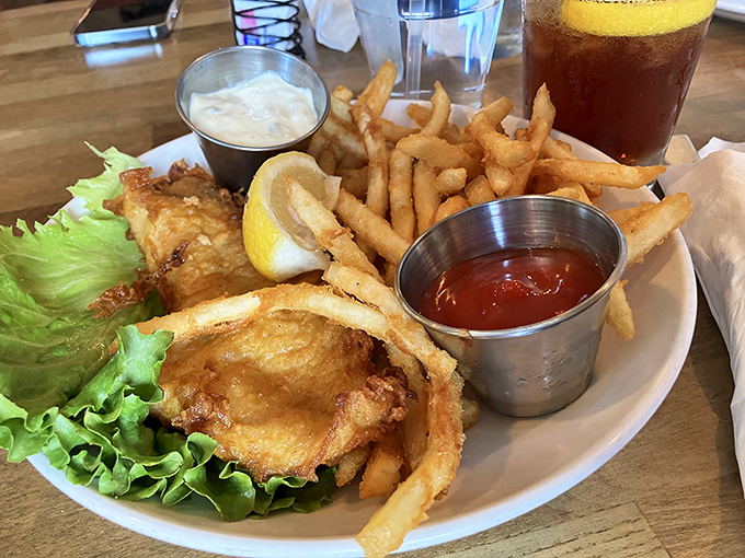 Fish and chips that actually taste like the ocean, not the freezer. The kind that makes you wonder why you ever settled for less.