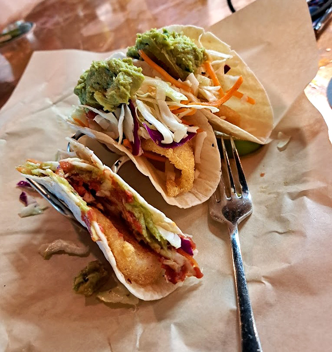 These fish tacos don't just speak to you&mdash;they sing, with crispy fish, crunchy slaw, and creamy avocado forming a perfect harmony.