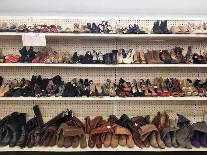 The shoe section: where Imelda Marcos would lose her mind and find her soulmates, all arranged in a footwear fantasy land.