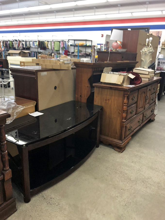 Furniture with character and history awaits new homes. That dresser has seen things, my friends—and now it's ready for your guest bedroom.