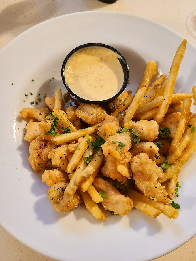 Not just any fried seafood basket&mdash;this is Florida's answer to comfort food. The dipping sauce deserves its own fan club and possibly a small shrine.