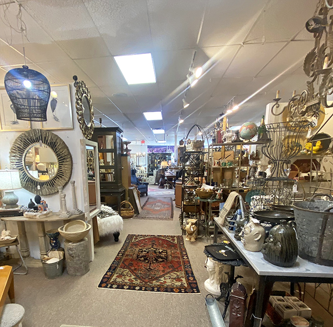 Persian rugs guide your treasure hunt through aisles where every turn reveals another delightful discovery.