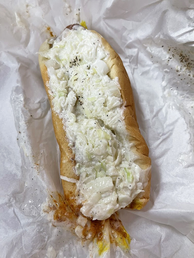The hot dog "all the way" &ndash; a masterclass in how slaw, mustard, and chili can transform a simple frank into something transcendent.