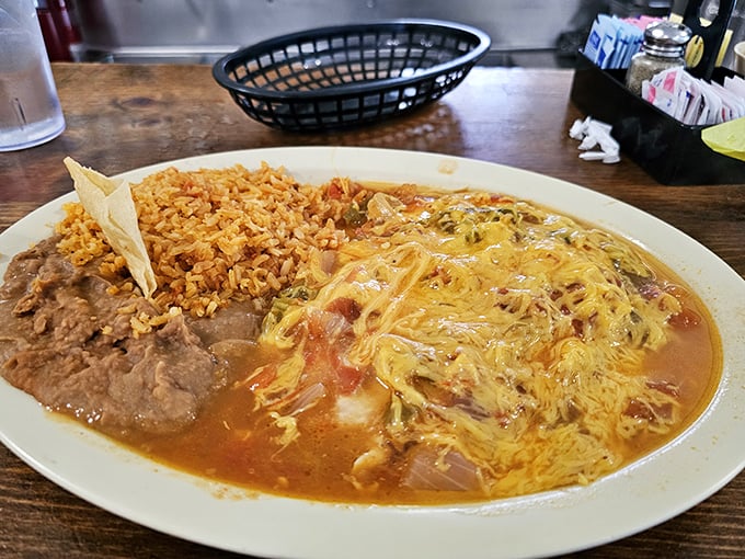When your breakfast requires its own area code&mdash;huevos rancheros at El Tepeyac come swimming in a sea of cheese and flavor.