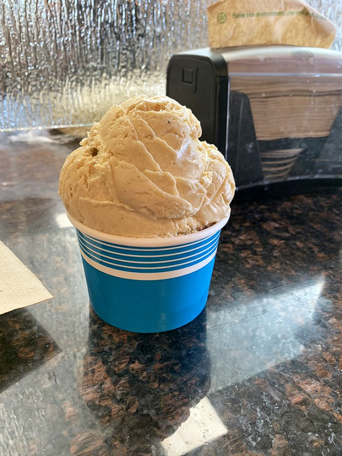 The ice cream cooler stands ready to provide the perfect sweet ending to your sandwich adventure.