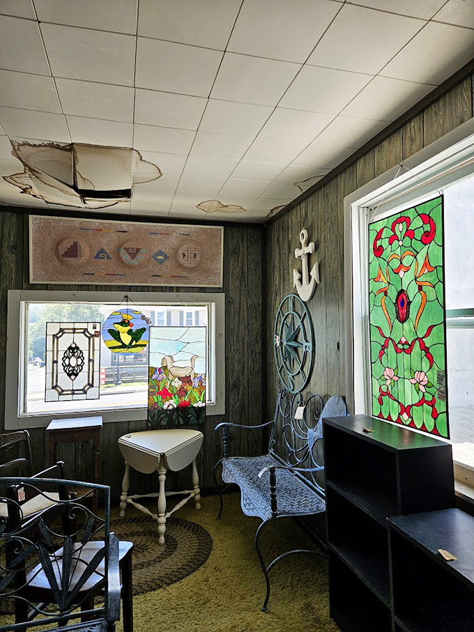 Stained glass windows transform ordinary sunlight into jewel-toned magic. The nautical touches remind you that Chesapeake Bay is never far from mind.